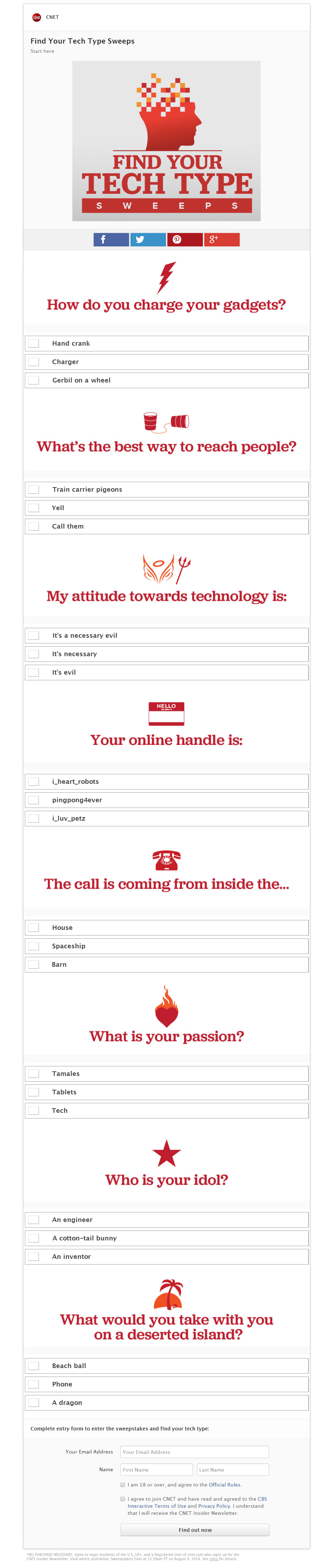 Woobox Quiz app for Facebook Pages, websites, & Twitter