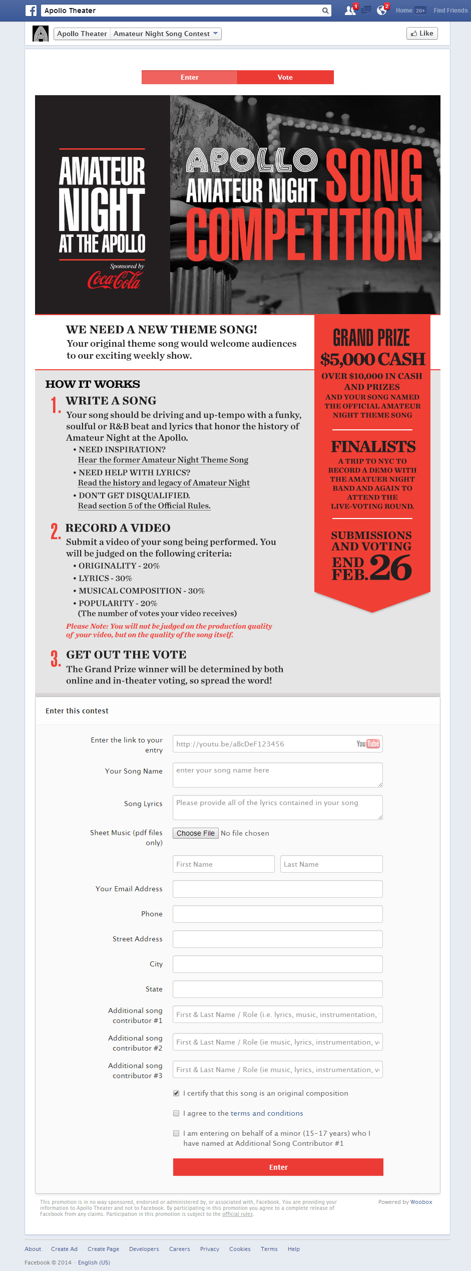 Woobox Video Contest App